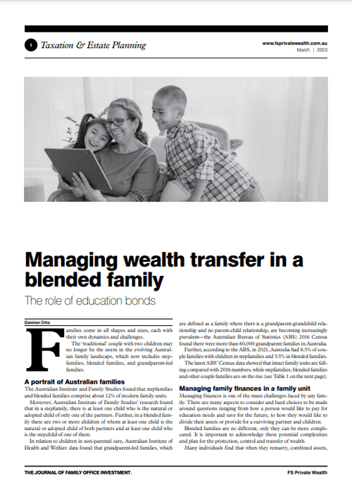 Managing wealth transfer in a blended family - Aspire CPD