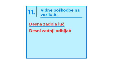 Evropsko poročilo o prometni nesreči Obrazec