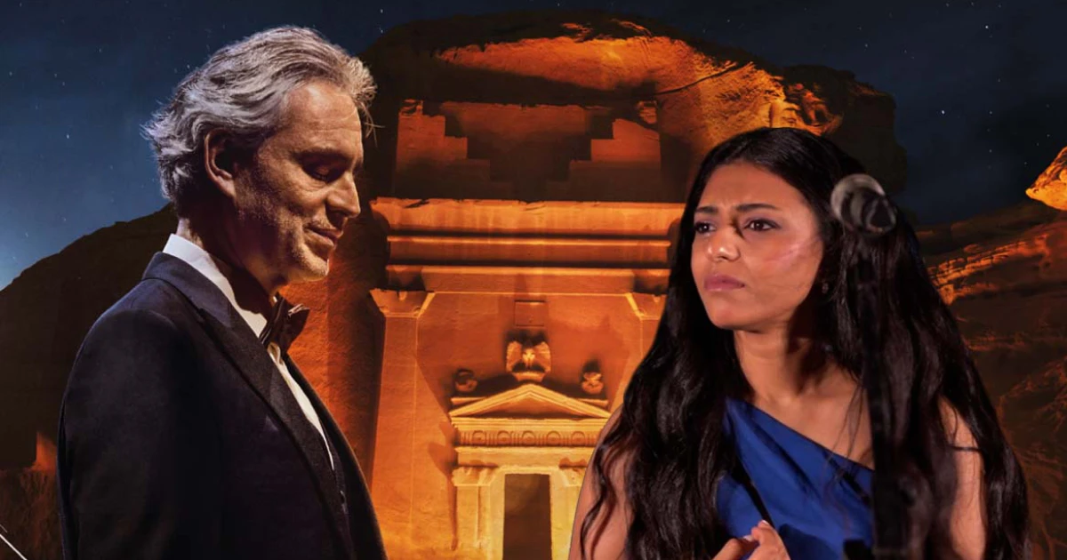Andrea Bocelli and Laura Mekhail perform at AlUla | Community Jameel