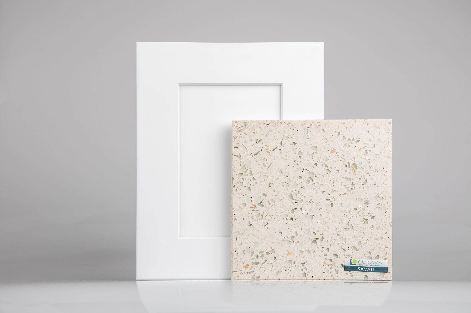 Savaii Beachy Recycled Glass Countertop Sample | Curava