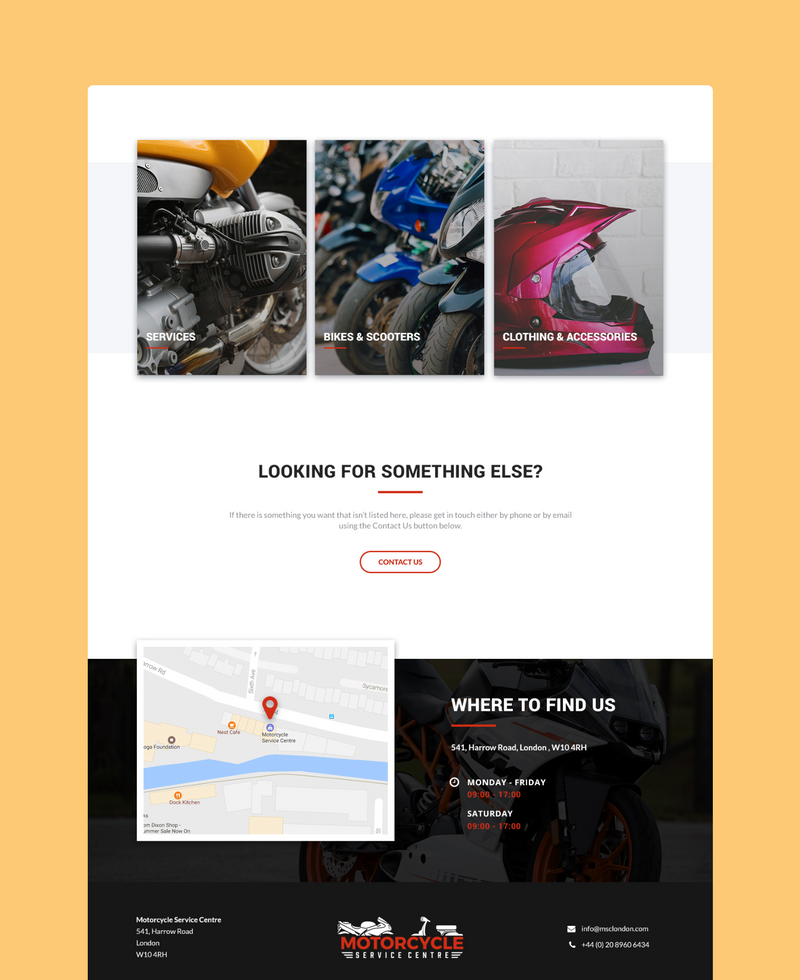 Motorcycle Service Centre | Web Design