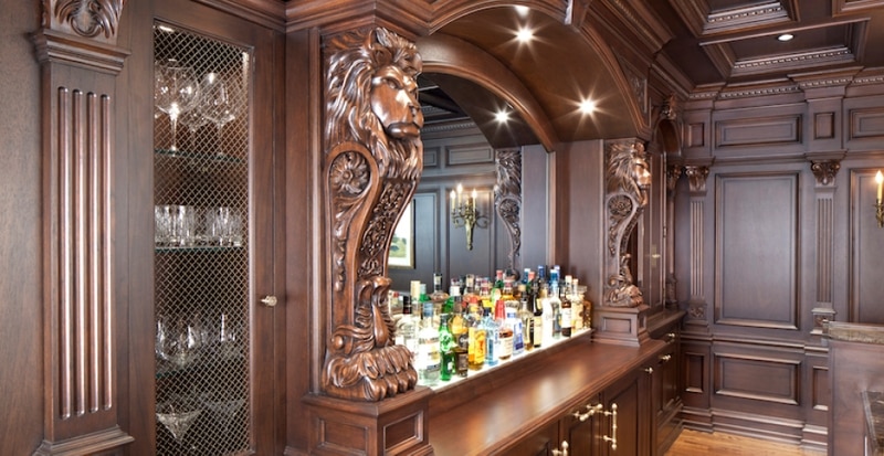 Dark mahogany handcrafted bar Washington, DC | WL Kitchen & Home