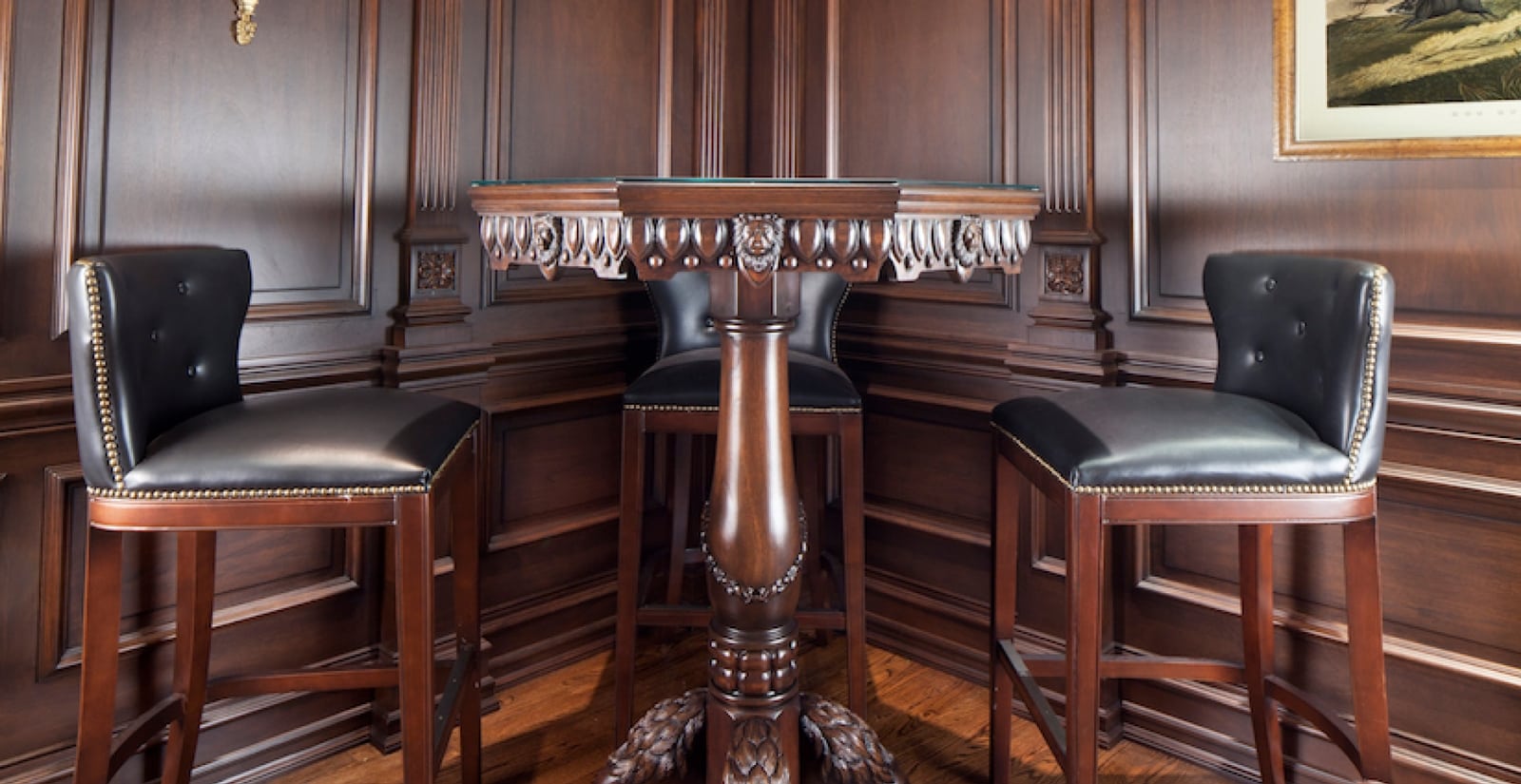 Dark mahogany handcrafted bar Washington, DC | WL Kitchen & Home