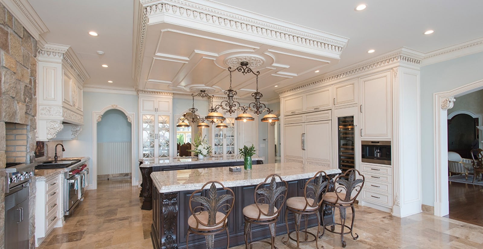 Dark mahogany & almond painted kitchen Fort Lee, NJ | WL Kitchen & Home