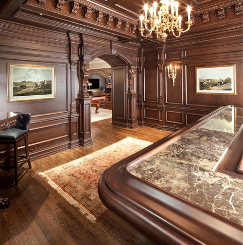 Dark mahogany handcrafted bar Washington, DC | WL Kitchen & Home