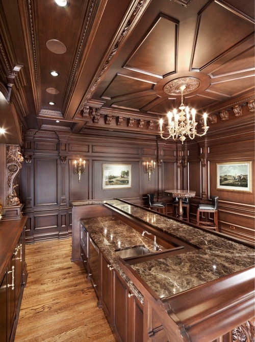 Dark mahogany handcrafted bar Washington, DC | WL Kitchen & Home