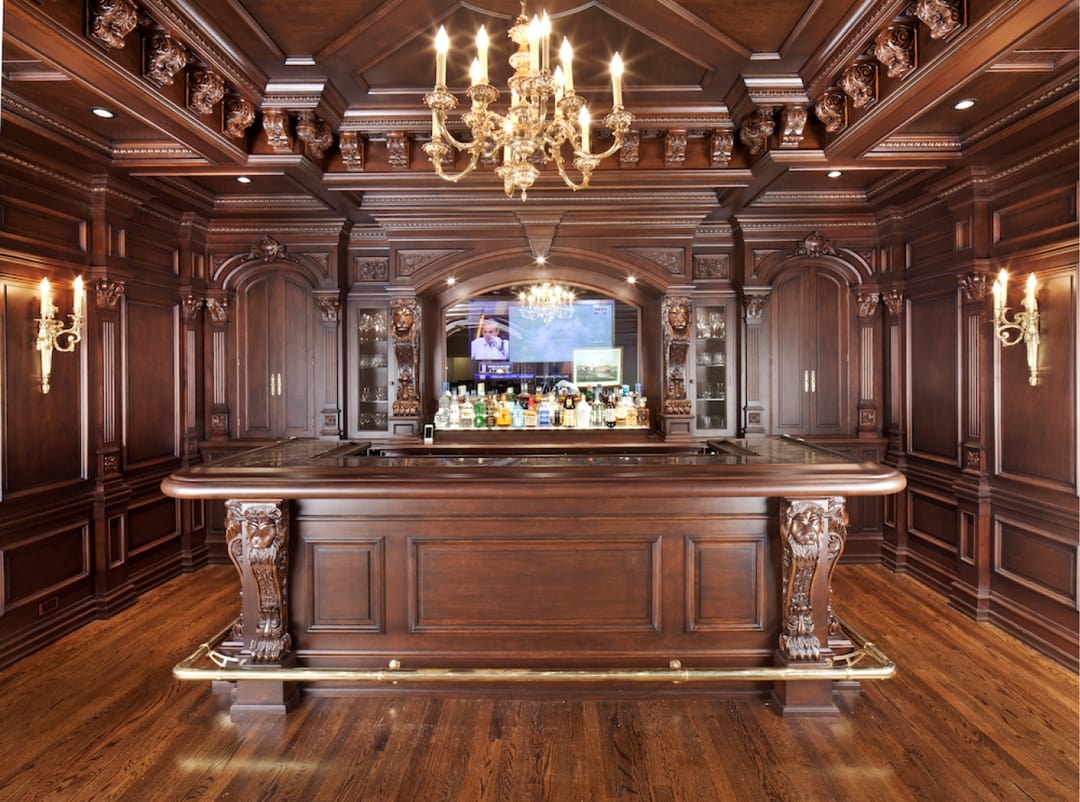 Dark mahogany handcrafted bar Washington, DC | WL Kitchen & Home