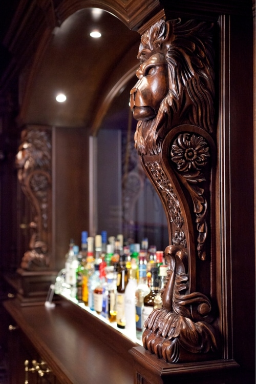 Dark mahogany handcrafted bar Washington, DC | WL Kitchen & Home