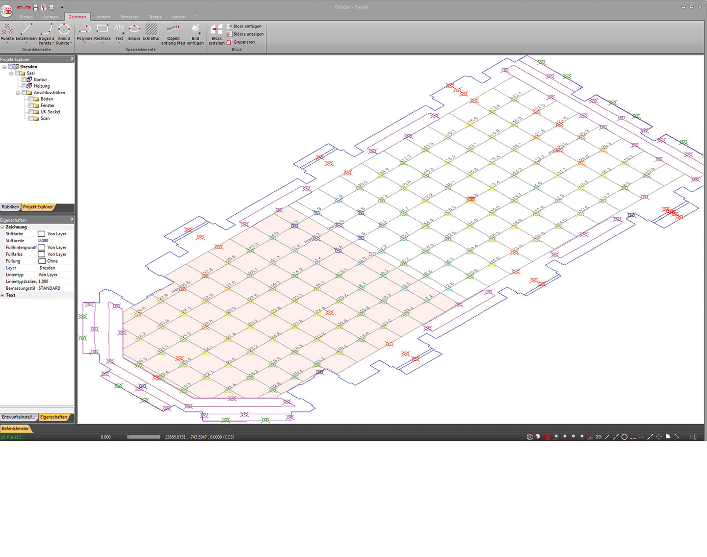 Flexijet 3D | Floor scan for parquetry renovation.