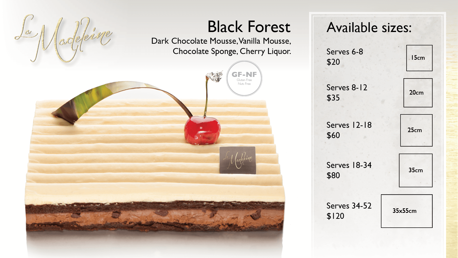 Our Menu | La Madeleine French Dessert Cafe in Adelaide