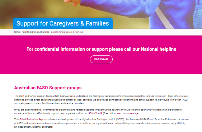 FASD Support for Caregivers and Families - CODE