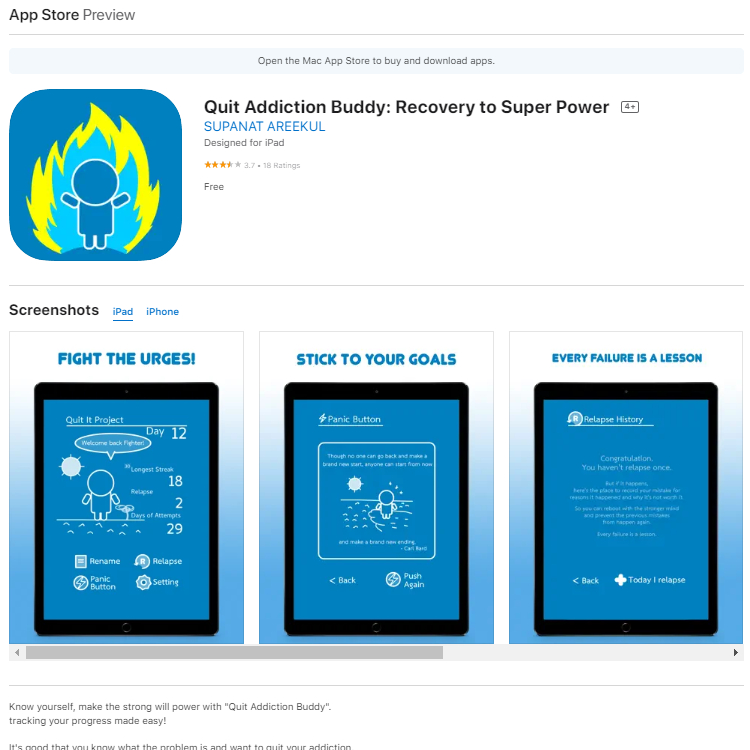Quit Addiction Buddy: Recovery to Super Power (iOS) - CODE