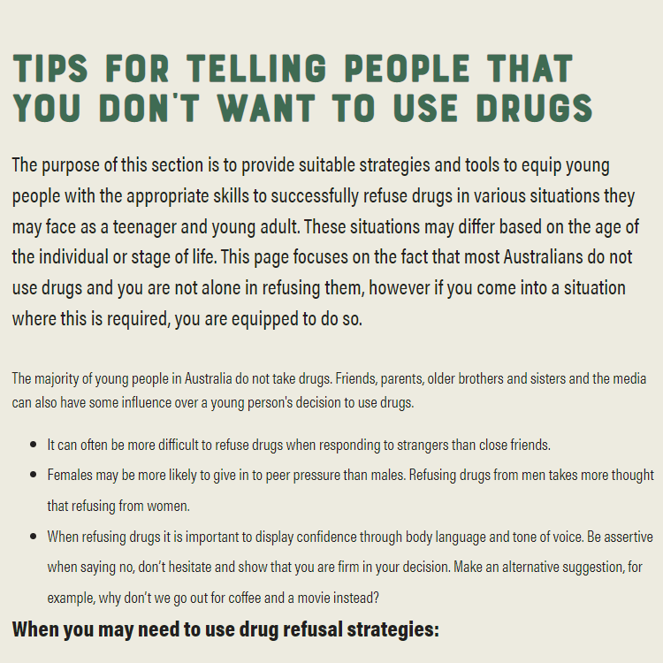 Tips For Telling People That You Don't Want To Use Drugs - CODE