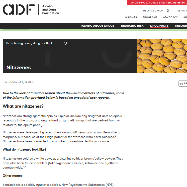 Nitazines - Australian Drug Foundation - CODE