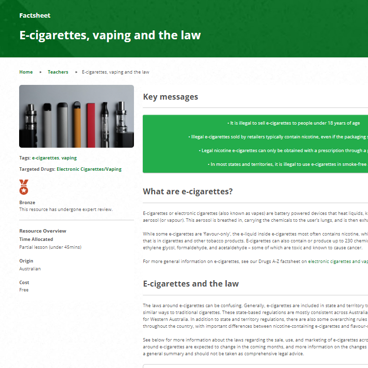 E-Cigarettes, Vaping and the law - CODE