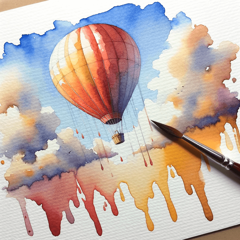 40+ Watercolor Style Hot Air Balloon Illustrations & Prints