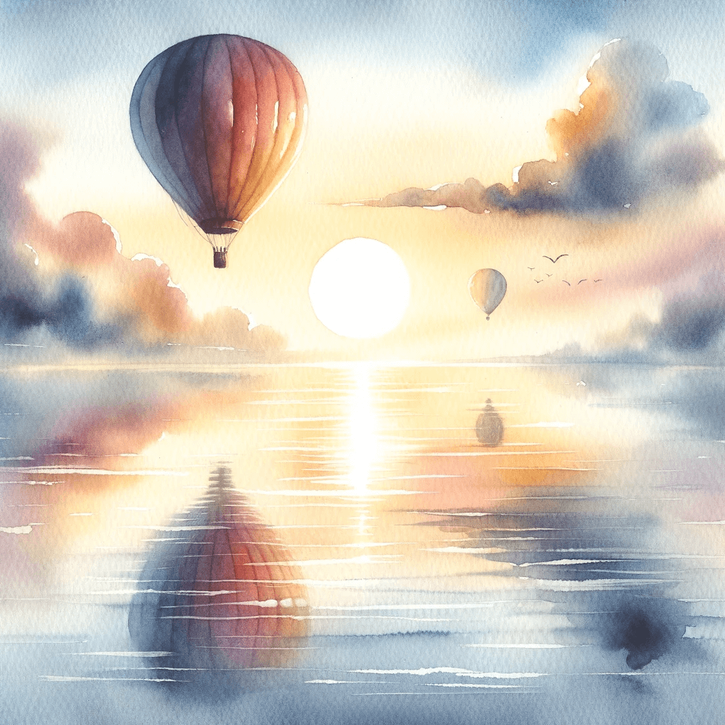 40+ Watercolor Style Hot Air Balloon Illustrations & Prints