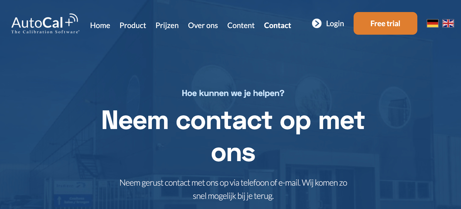 Neem contact op | AutoCal+