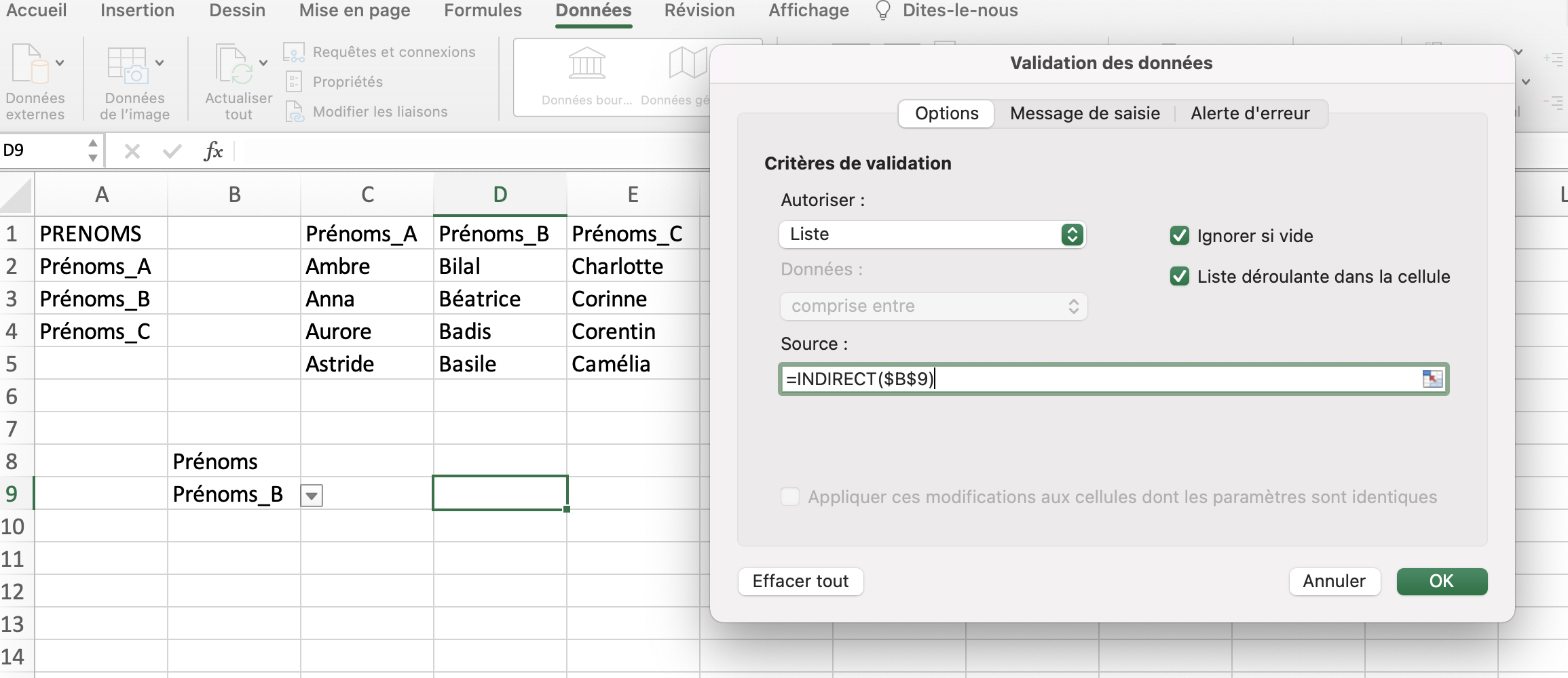 Créer une liste déroulante sur le tableur Excel, tutoriel