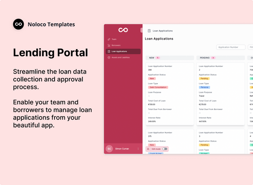 Lending Portal - Noloco Templates