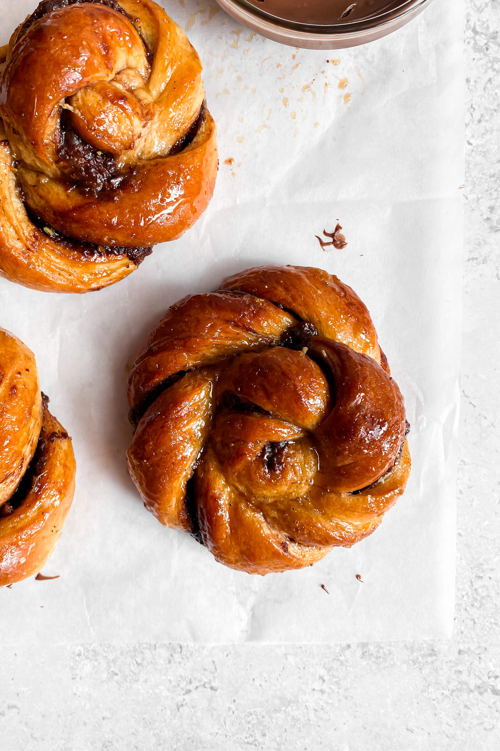 Glazed Nutella Twisted Buns