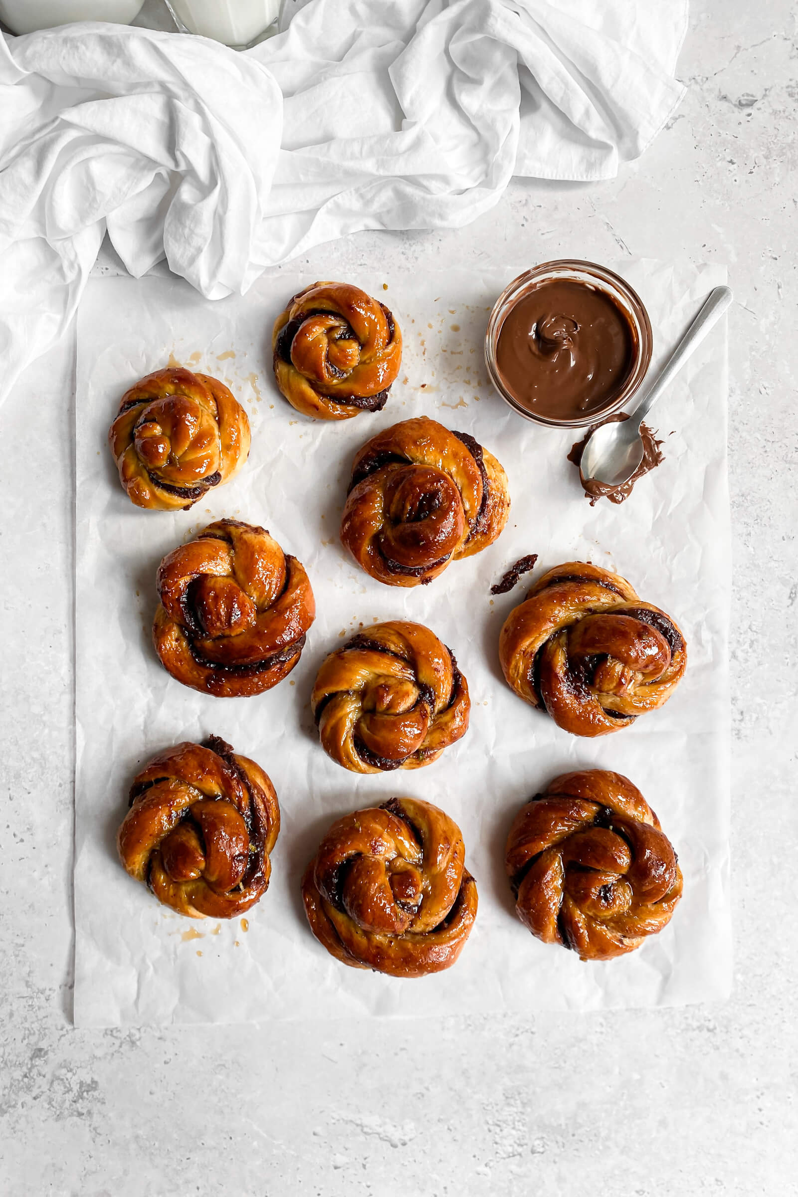 Glazed Nutella Twisted Buns