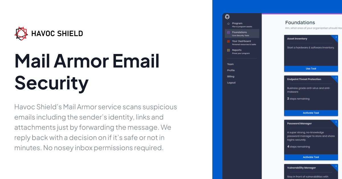 Mail Armor Email Security - Havoc Shield