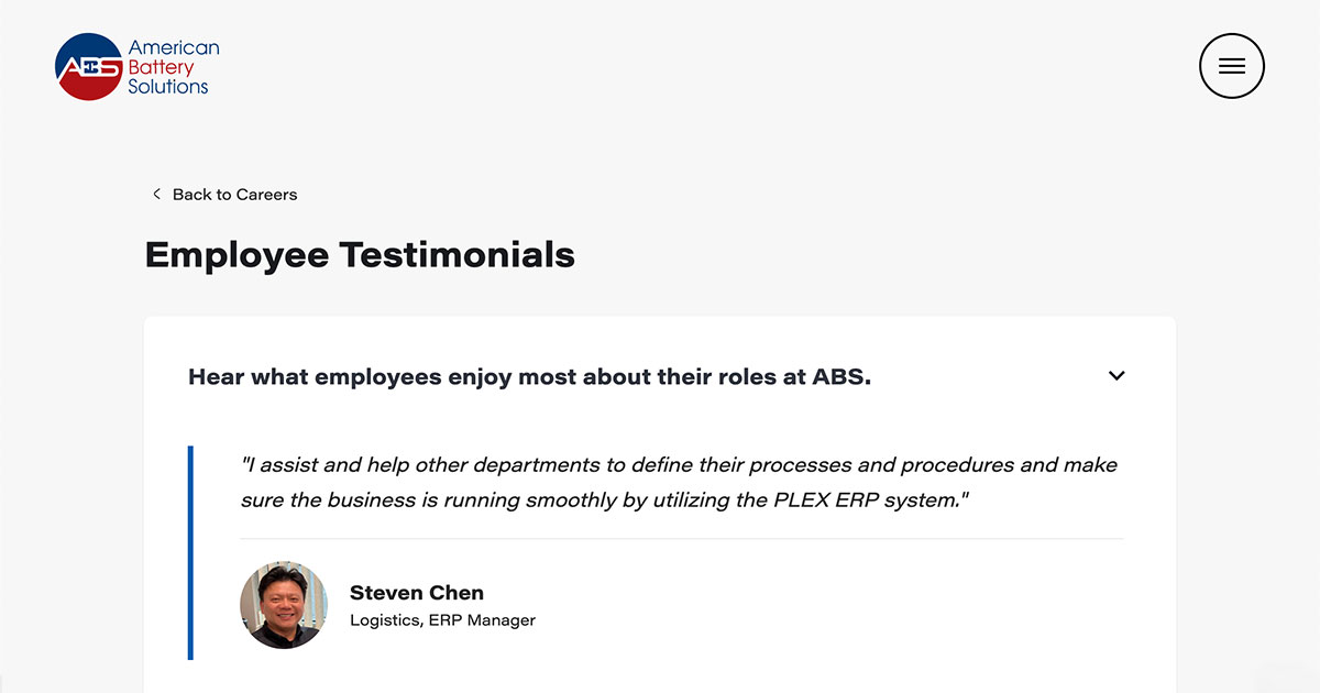 Employee Testimonials