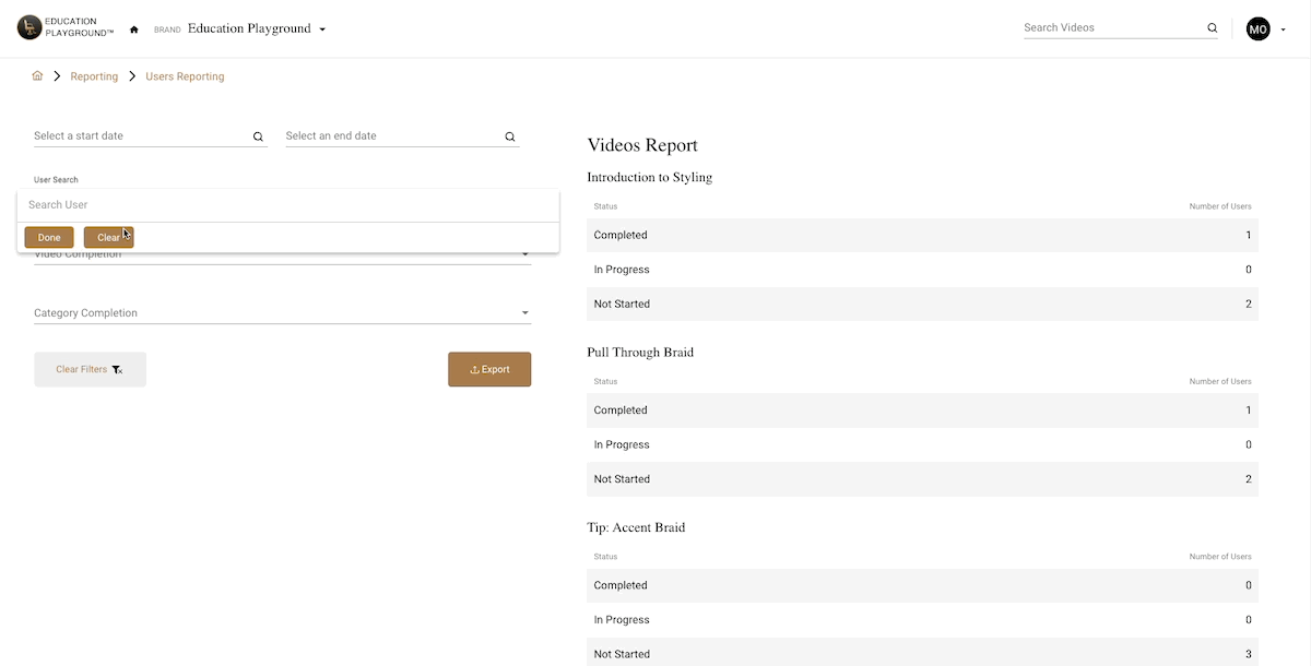 User not showing in reporting