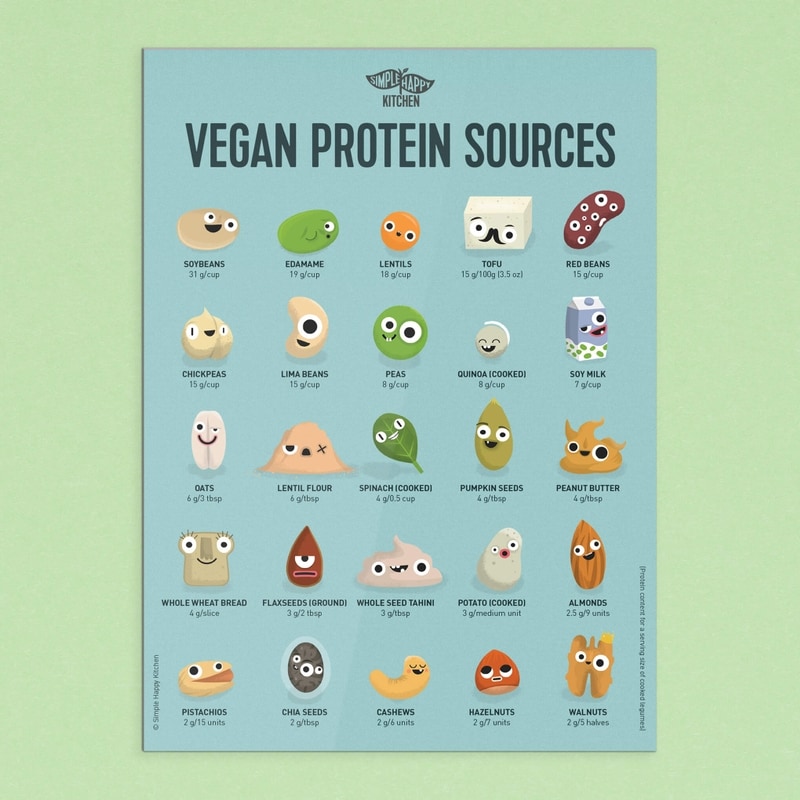 Food Poster | Vegan Protein Sources, Plant Based Protein