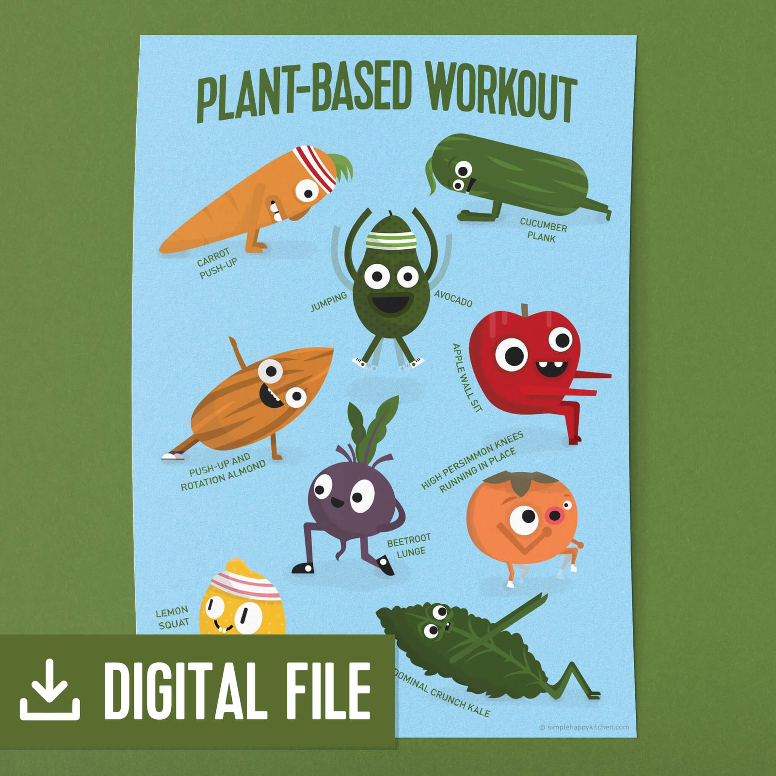 Plant-Based Workout! - Digital Download Poster