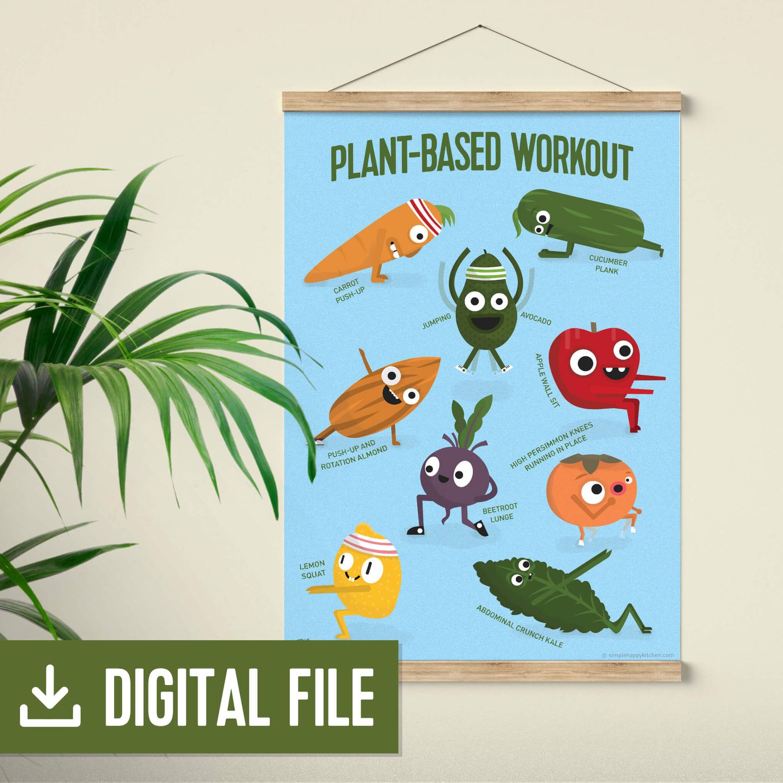 Plant-Based Workout! - Digital Download Poster