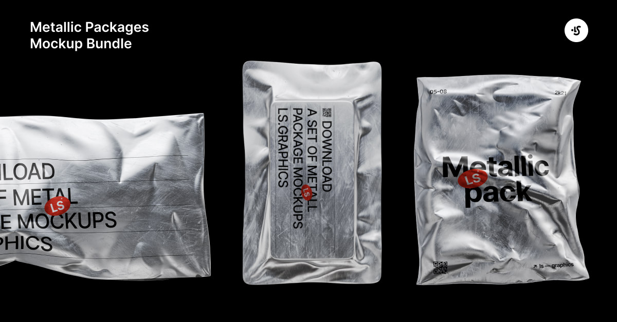 Metallic Packages Mockup Bundle