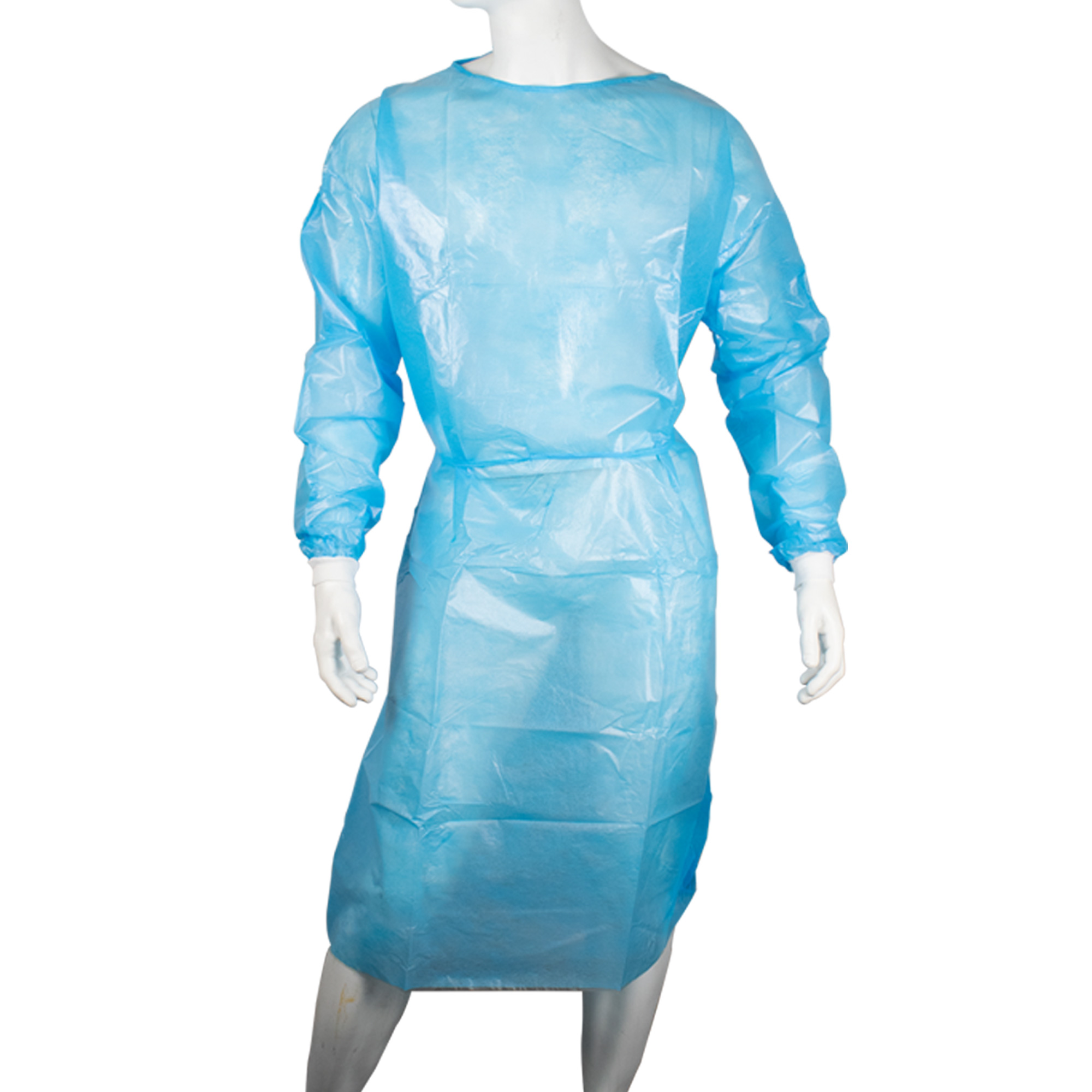 ULTRA HEALTH Disposable Iso Gown N/S Impervious PP/PE Blue K/W Velcro Neck