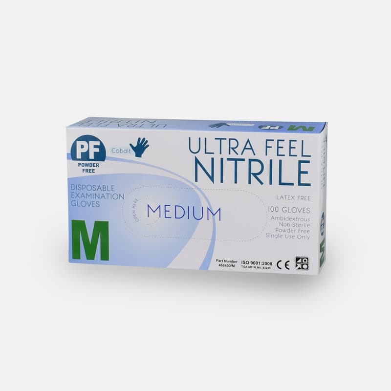 Ultra Touch Nitrile Blue Powder Free Gloves