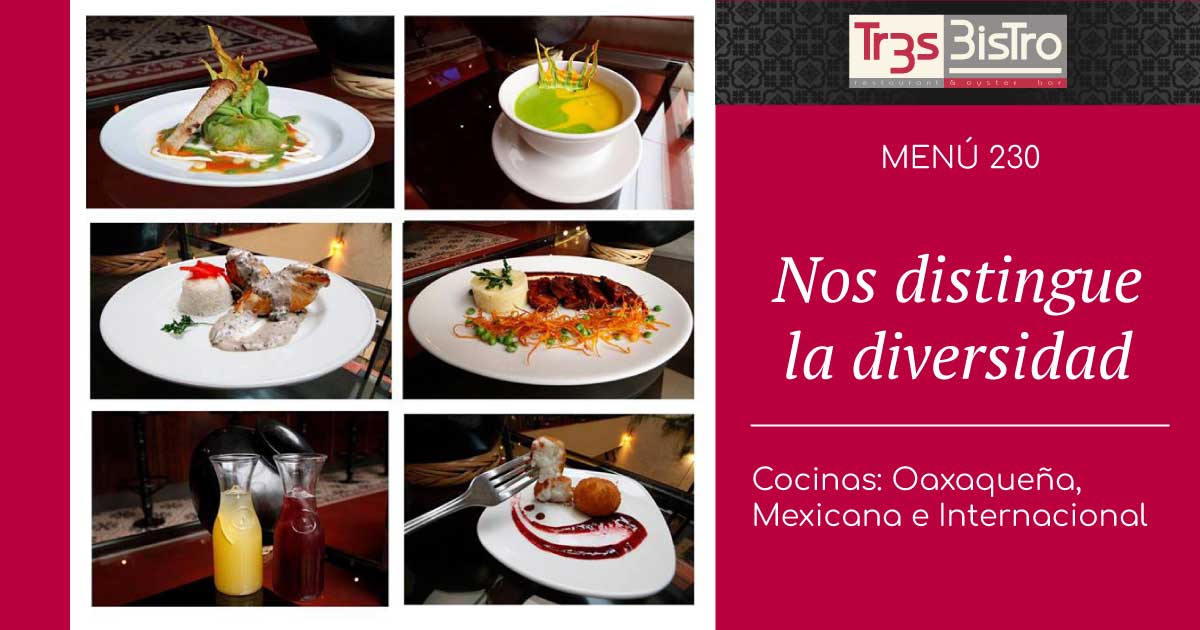 Menu | Tr3s 3istro Restaurant en Oaxaca