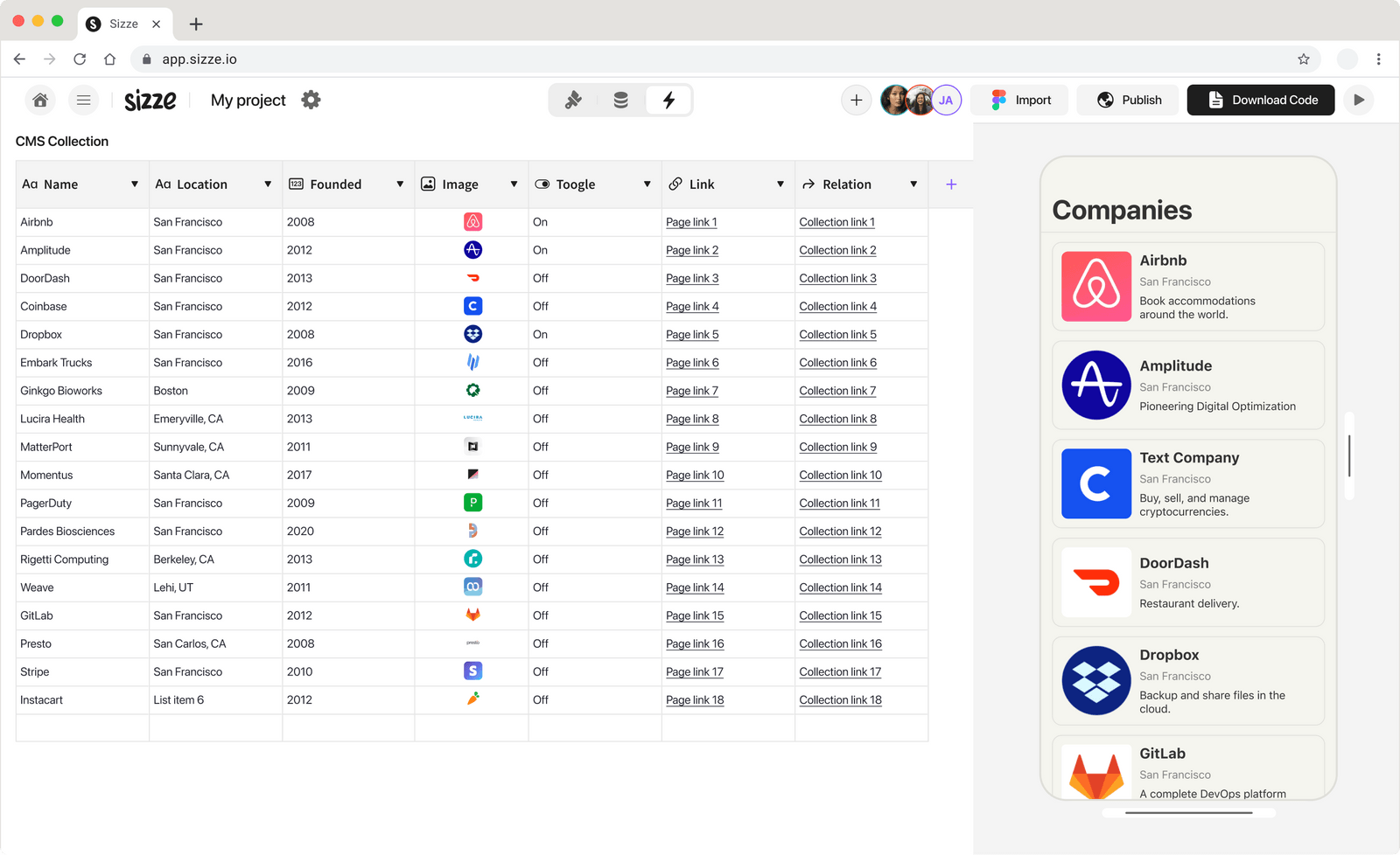 Sizze - Design to Real Code