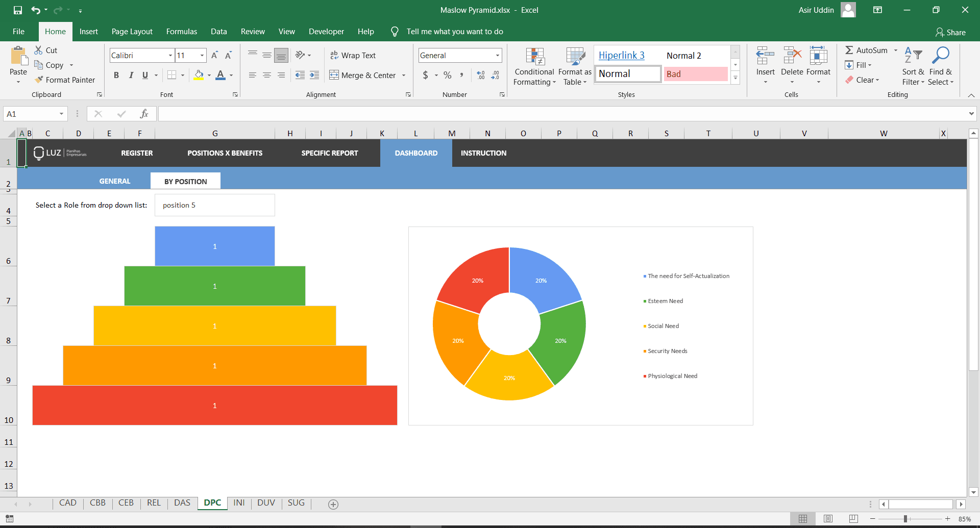 Maslow Pyramid Excel Spreadsheet Template - LUZ Templates