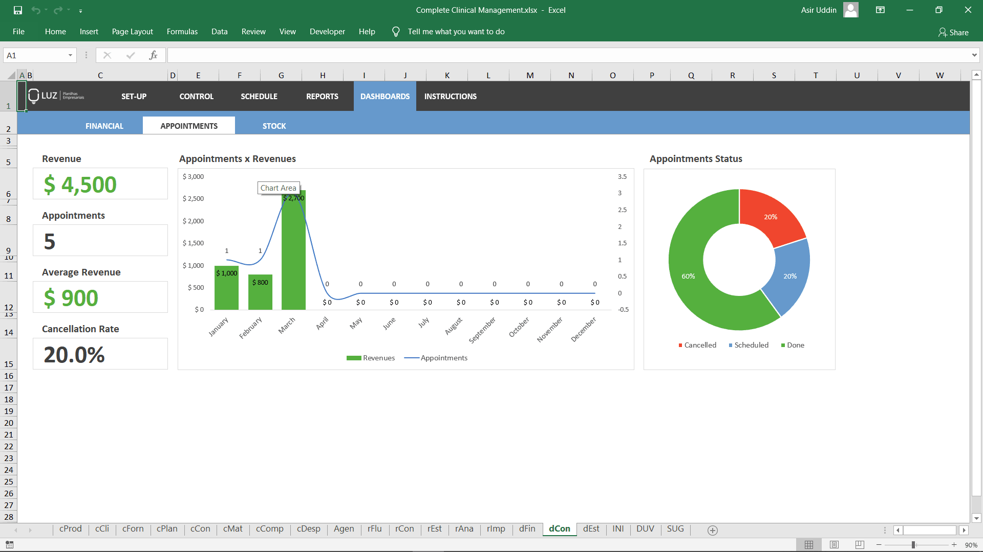Complete Clinical Management Excel Spreadsheet Template - LUZ Templates