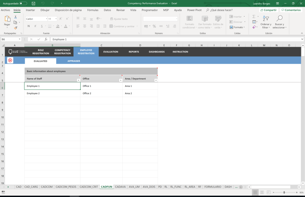 Competency Mapping (Skill Matrix) Tool Excel Spreadsheet Template - LUZ ...