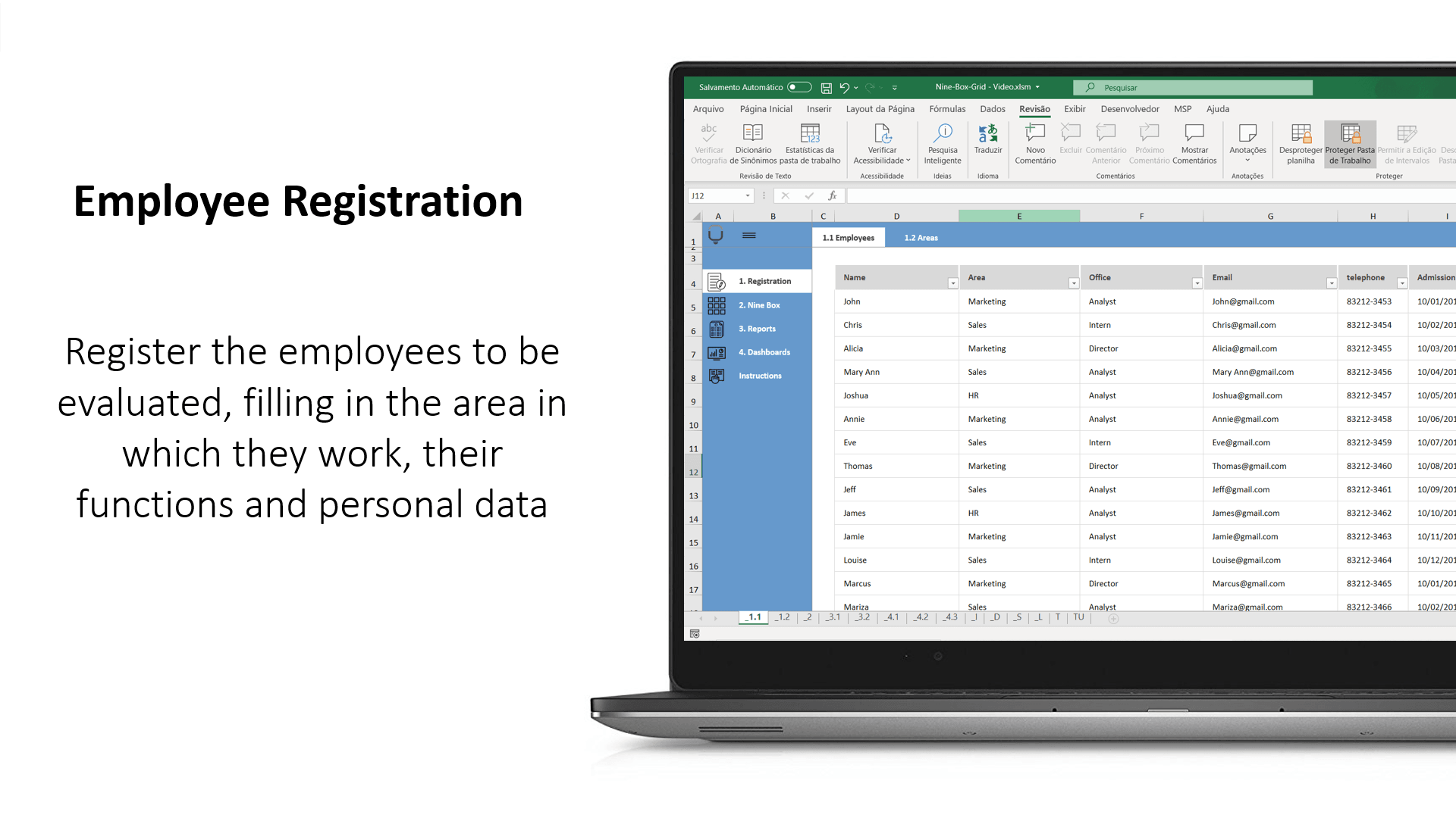 9 Box Grid Talent Management Excel Spreadsheet Template - LUZ Templates