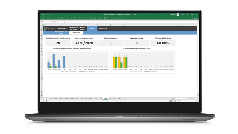 Patient Medical Record Excel Spreadsheet Template - LUZ Templates