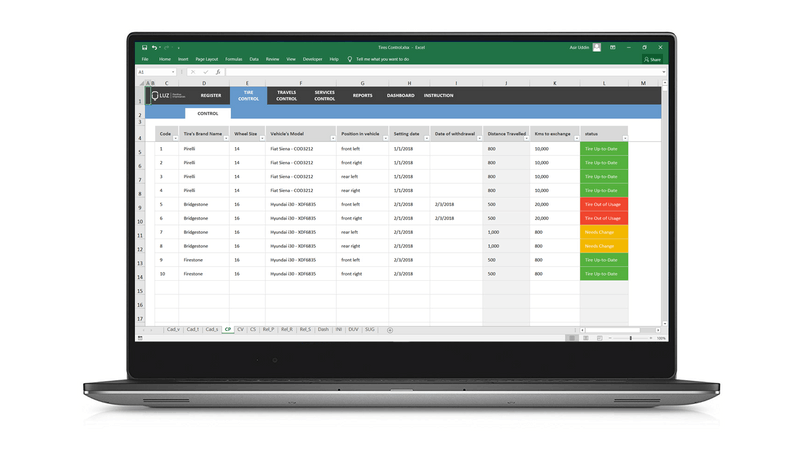 Tire Control Excel Spreadsheet Template - LUZ Templates