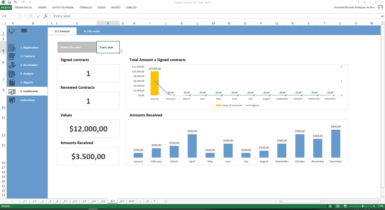 Contract Management and Control Excel Spreadsheet Template - LUZ Templates