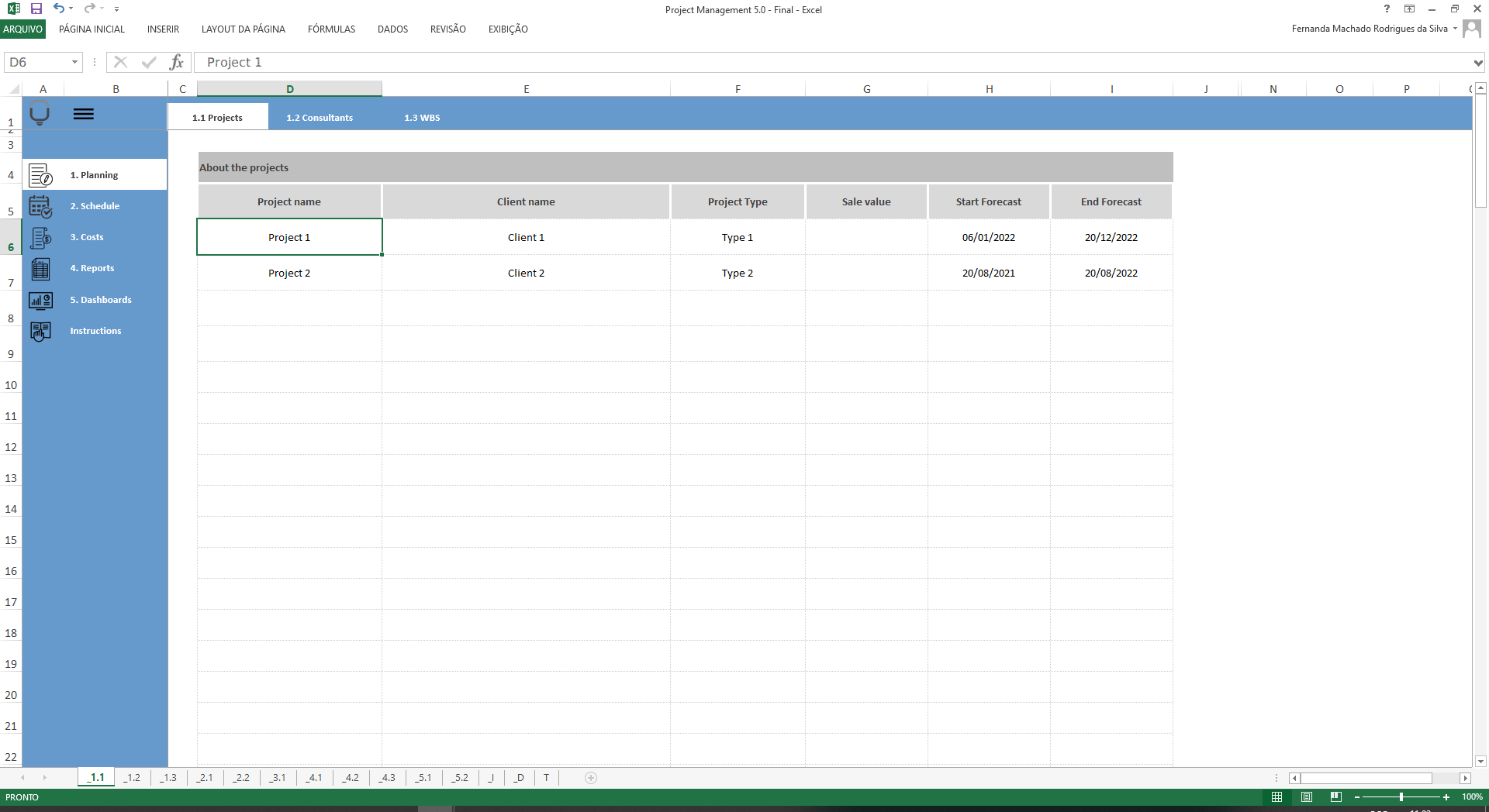 Project Management Excel Spreadsheet Template - LUZ Templates