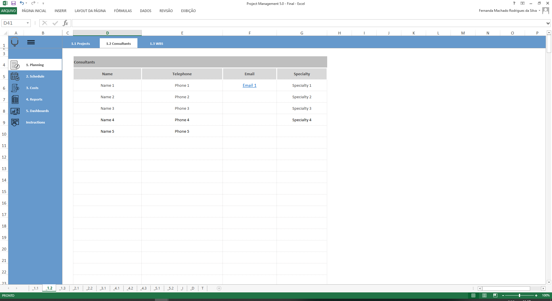 Project Management Excel Spreadsheet Template - LUZ Templates