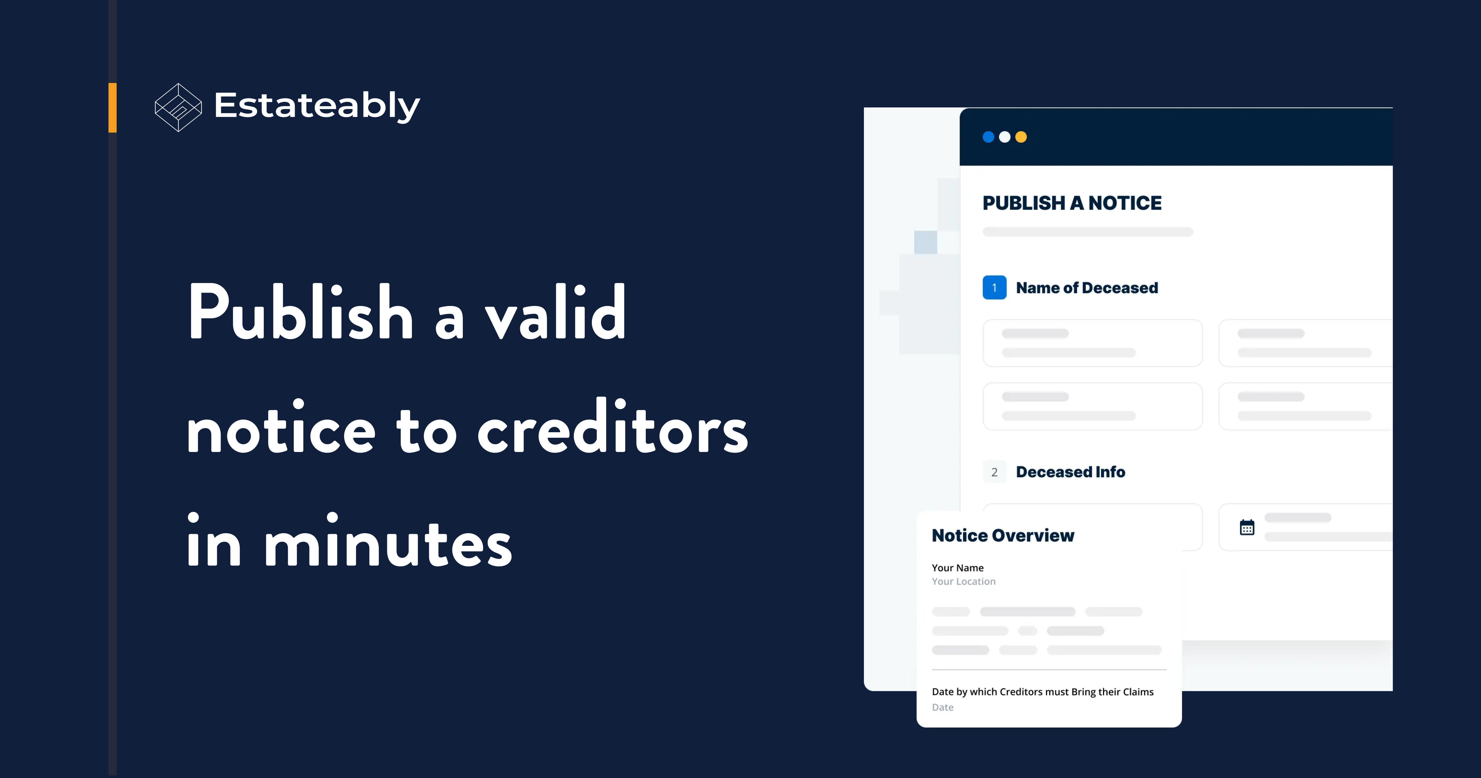 Publish a Notice to Creditors Online | Estateably