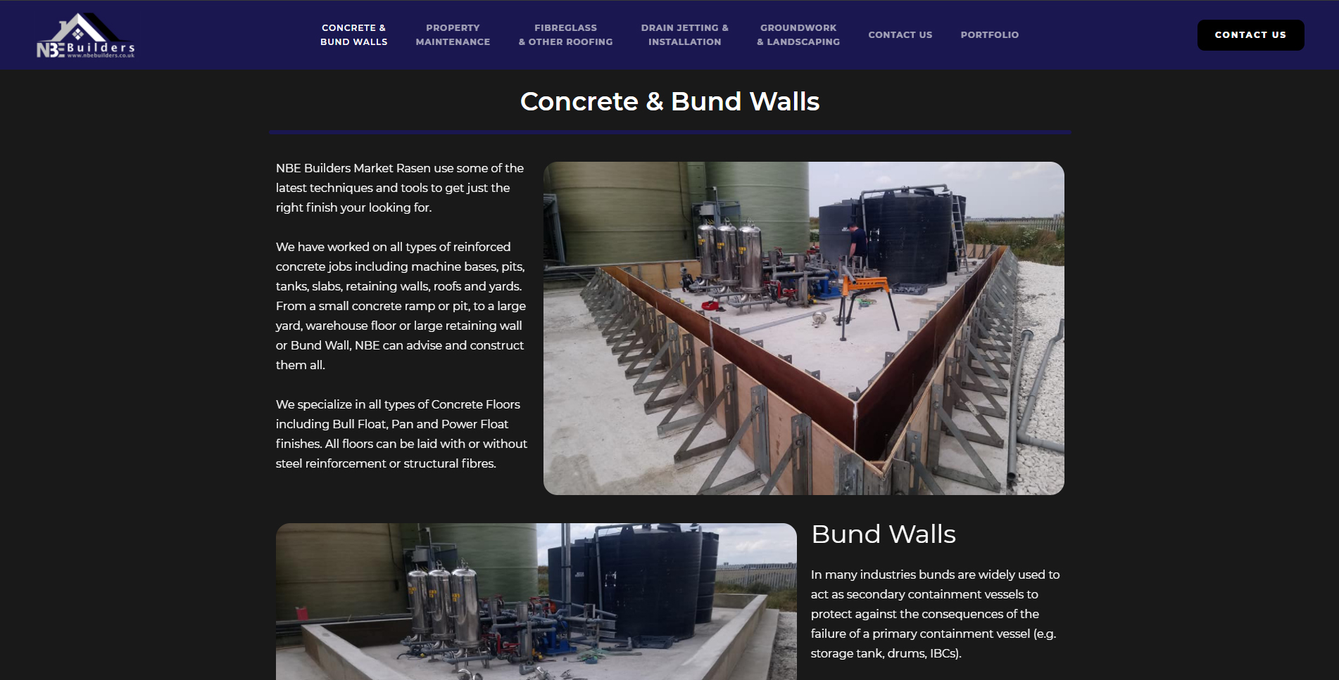NBE Builders | Concrete & Bund Walls | Lincolnshire