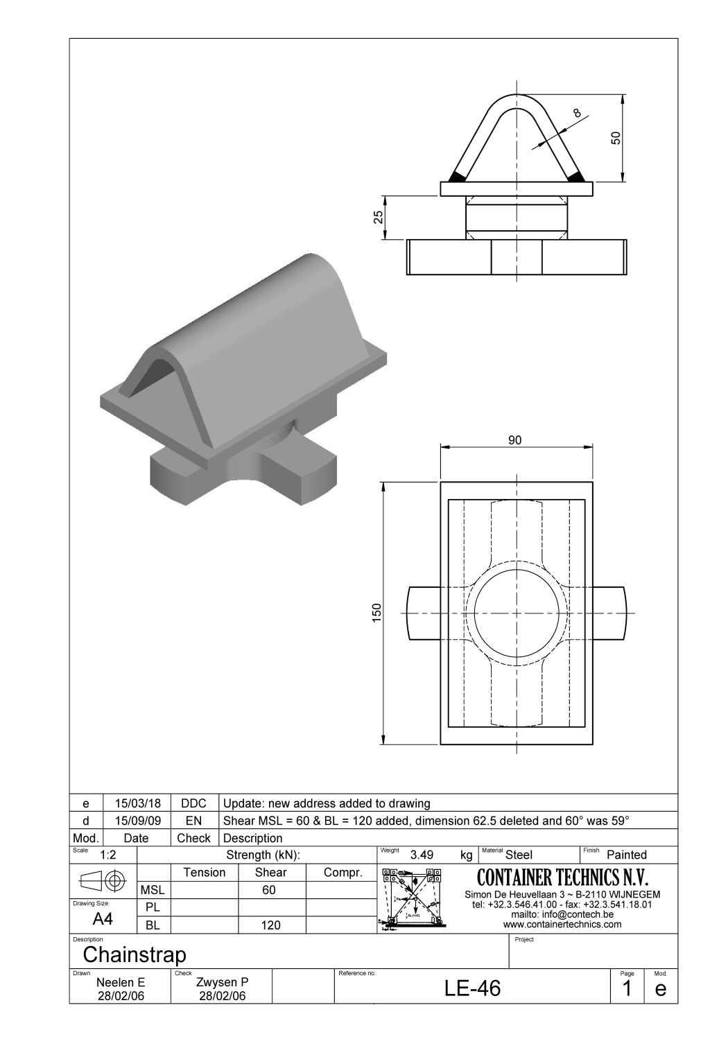 LE-46 Chain strap- Loose Lashing Material
