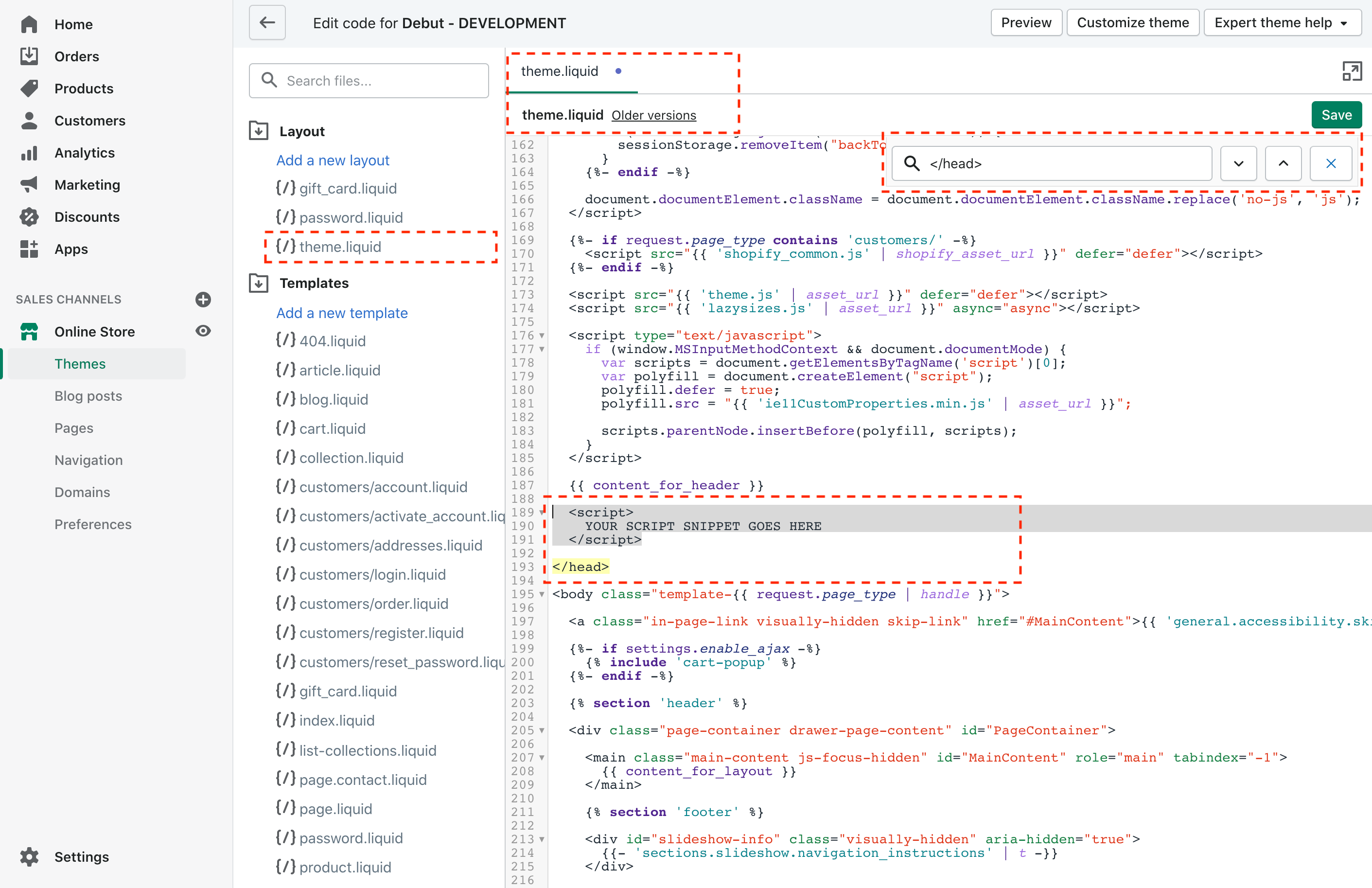 How To Add Code To Your Section In Shopify | Shopify Header Code ...